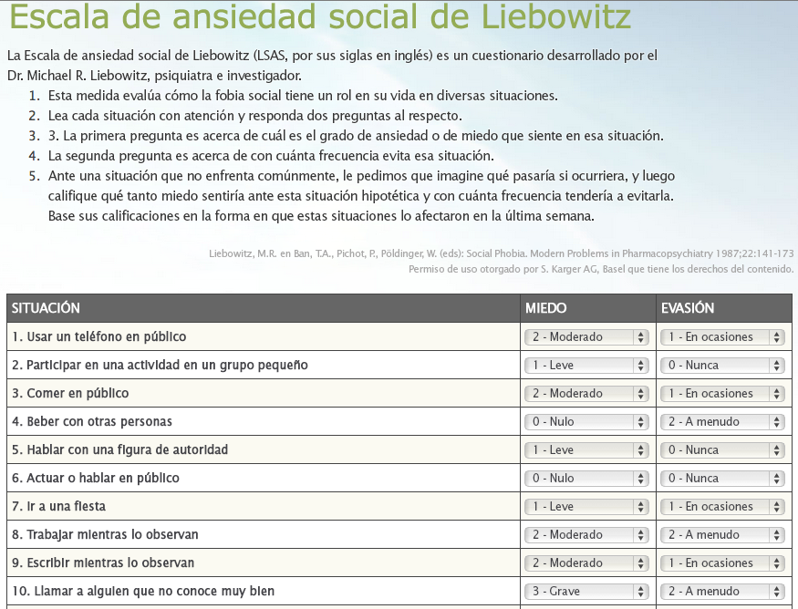 Medición de la ansiedad social: pruebas, escalas e inventarios de ...